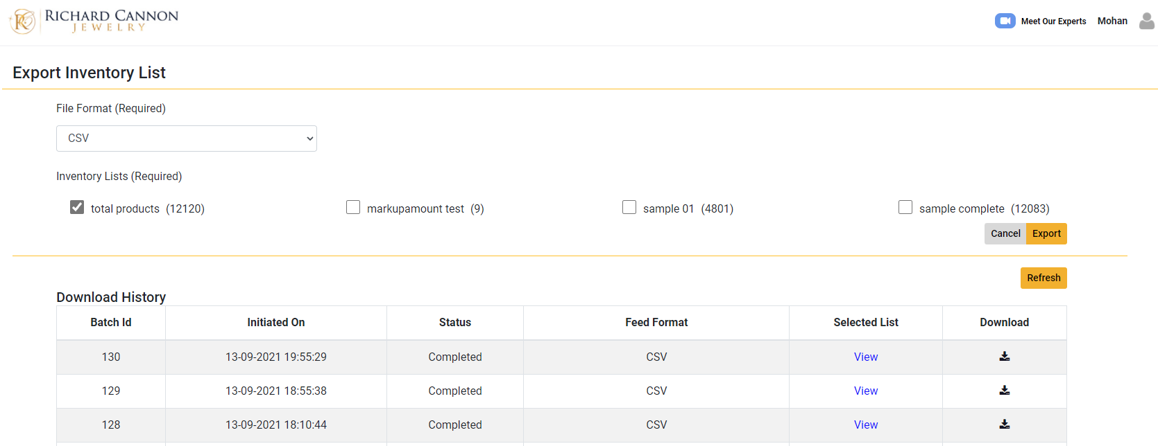 How to download Inventory feed in Dropship platform in CSV file format ...
